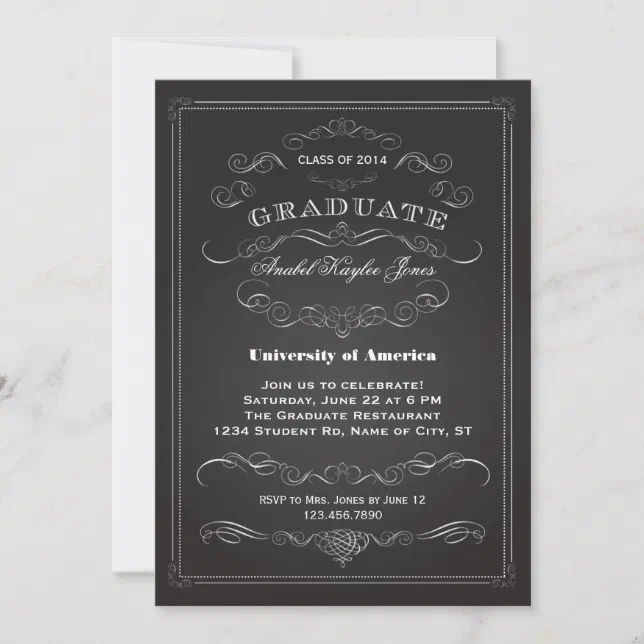 Elegant Vintage Graduation Invitation | Zazzle