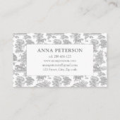 Elegant Vintage Gray Toile Horse Business Card | Zazzle