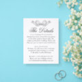 Elegant Vintage Hand-Drawn Bow Wedding Details Letterpress Enclosure ...