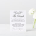 Elegant Vintage Hand-Drawn Bow Wedding Details Letterpress Enclosure ...