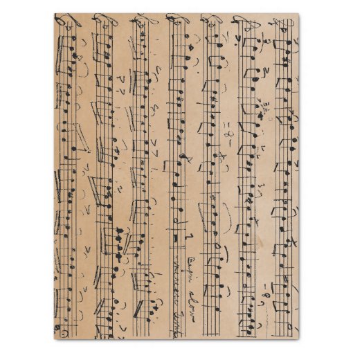 Elegant Vintage Handwrite Sheet Music Notes Kraft | Zazzle
