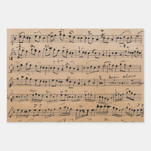 Elegant Vintage Handwrite Sheet Music Notes Kraft | Zazzle