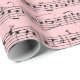 Elegant Vintage Handwritten Sheet Music Notes Pink Wrapping Paper | Zazzle