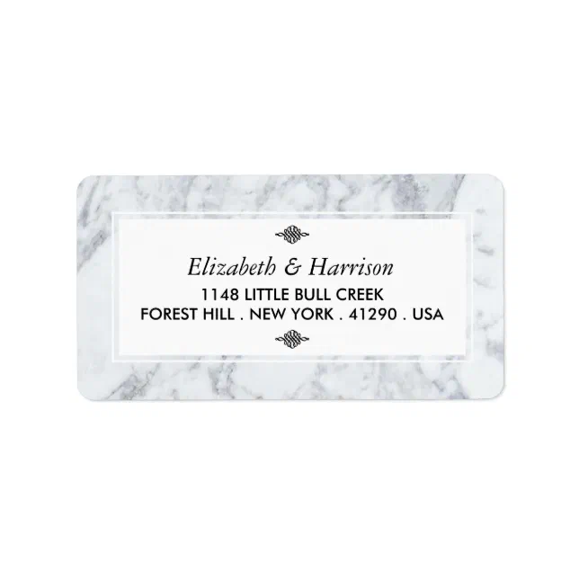 Elegant Vintage Marble Wedding Label | Zazzle