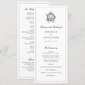Elegant Vintage Monogram AD Wedding Program | Zazzle