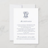 Elegant Vintage Monogram LP Wedding Details Insert Invitation | Zazzle