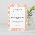 ELEGANT VINTAGE PEACH APRICOT LACE DIAMOND WEDDING INVITATION | Zazzle