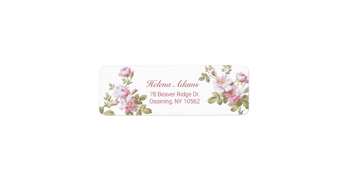Elegant Vintage Pink Roses Label | Zazzle