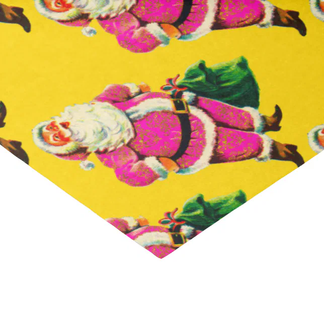 Elegant Vintage pink Santa Christmas Delight Tissue Paper | Zazzle