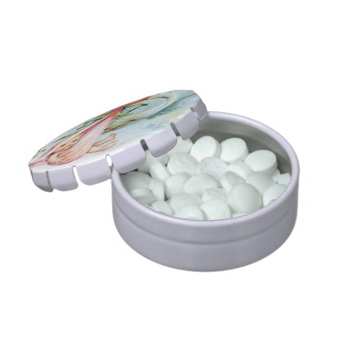 Elegant Vintage Pink Stork Baby Shower Mints Candy Tin | Zazzle