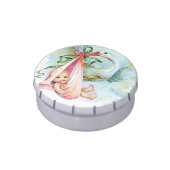 Elegant Vintage Pink Stork Baby Shower Mints Candy Tin | Zazzle