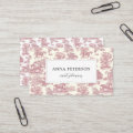 Elegant Vintage Pink Toile Horse Business Card | Zazzle