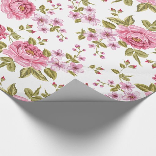 Elegant vintage roses floral design wrapping paper | Zazzle