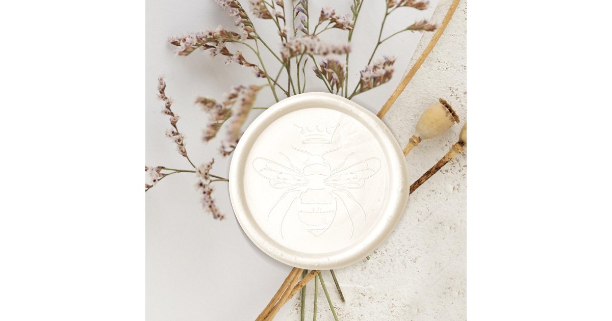 Elegant Vintage Royal Crown Honey Queen Bee Wax Seal Sticker | Zazzle