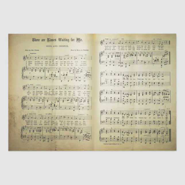 Elegant Vintage Sheet Music Notes Love Song | Zazzle