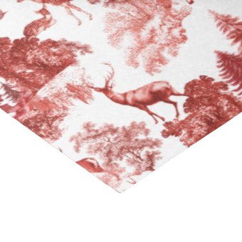 Elegant Vintage Toile Red Deer in Woodland Tissue Paper | Zazzle
