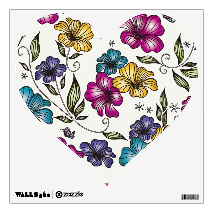 Elegant Vintage Victorian Flowers Wall Decal | Zazzle