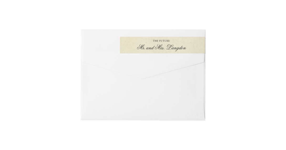 Elegant Vintage Victorian Wedding Return Address Wrap Around Label | Zazzle