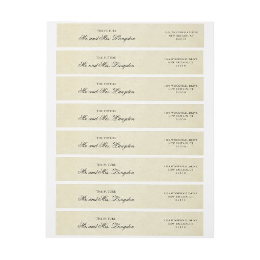 Elegant Vintage Victorian Wedding Return Address Wrap Around Label | Zazzle