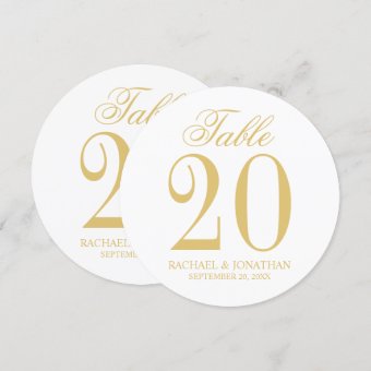 Elegant Vintage Wedding Circle Table Number Card | Zazzle