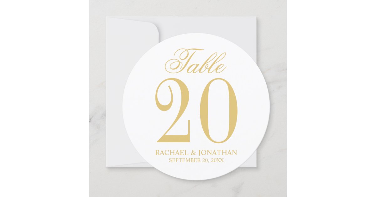 Elegant Vintage Wedding Circle Table Number Card | Zazzle