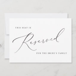 Elegant Vintage Wedding Reserved Sign Card | Zazzle