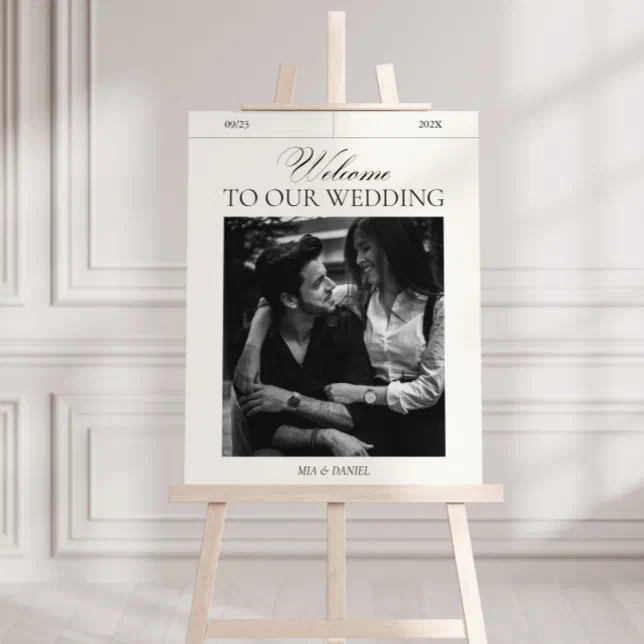 Elegant Vintage Wedding Welcome Sign Photo Poster | Zazzle