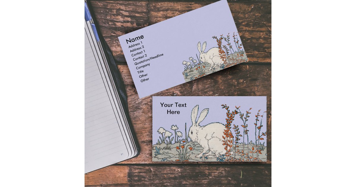 Elegant Vintage White Rabbit Business Card | Zazzle