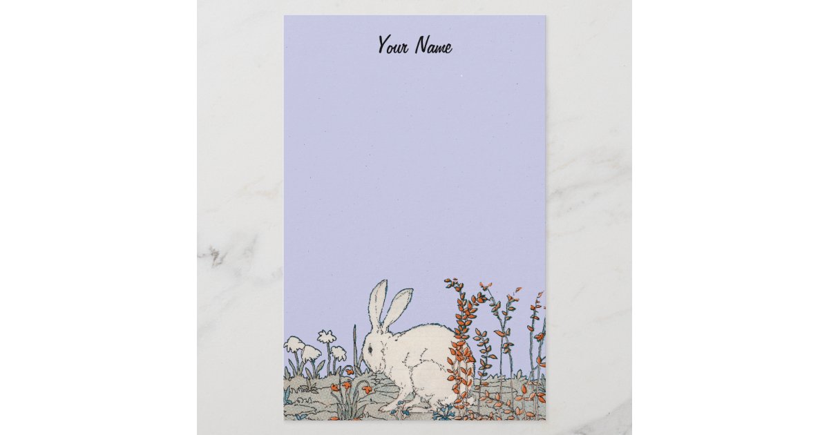 Elegant Vintage White Rabbit Stationery | Zazzle