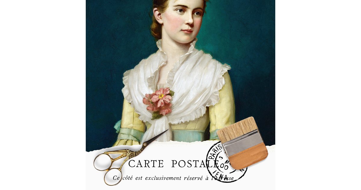 Elegant Vintage Woman Rustic Texture Decoupage Tissue Paper | Zazzle