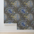 Elegant Vintage Woven Blue Floral Pattern Wallpaper | Zazzle