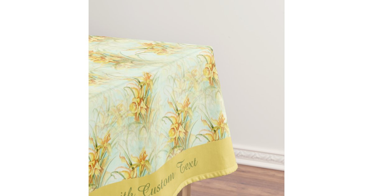 Elegant Vintage Yellow Daffodils Floral Flower Tablecloth | Zazzle