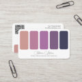 Elegant violet color palette calligraphy QR-Code Business Card | Zazzle