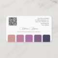 Elegant violet color palette calligraphy QR-Code Business Card | Zazzle
