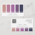 Elegant violet color palette calligraphy QR-Code Business Card | Zazzle