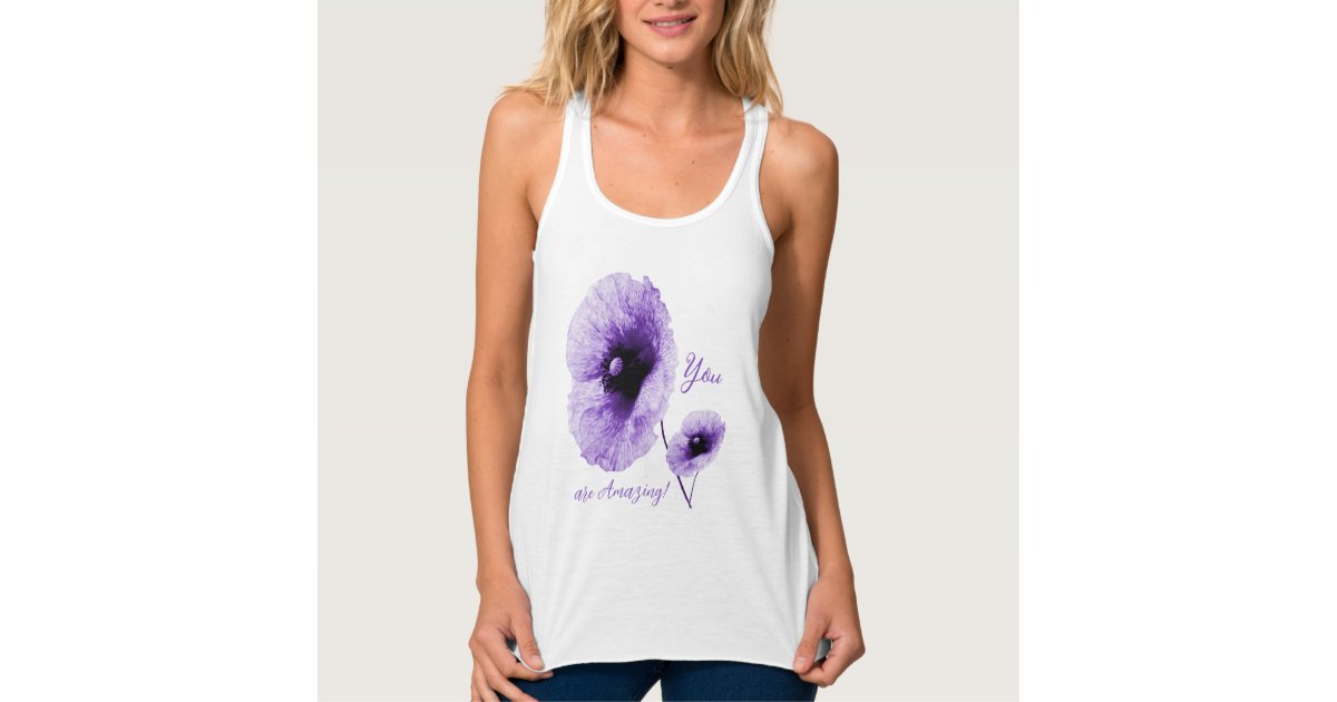Elegant Violet Floral Women's Tank Top | Zazzle