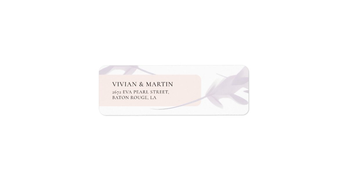 Elegant Violet Lavender & Peach Return Address Label | Zazzle