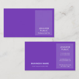 Elegant Violet Modern Professional Creative Chic Business Card | Zazzle