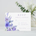 Elegant Violet Purple Watercolor Wedding RSVP Card | Zazzle