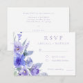 Elegant Violet Purple Watercolor Wedding RSVP Card | Zazzle