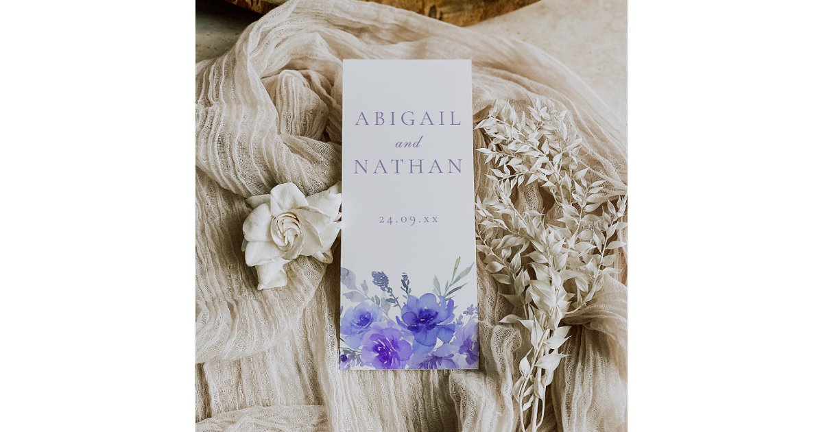 Elegant Violet Purple Wedding Ceremony Program | Zazzle