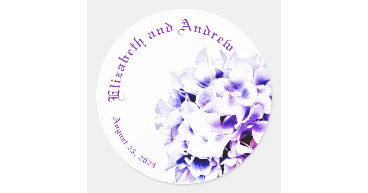 Elegant Violets Classic Round Sticker | Zazzle
