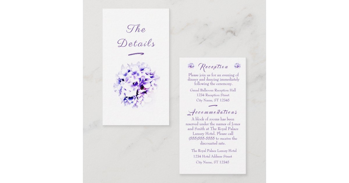 Elegant Violets Enclosure Card | Zazzle