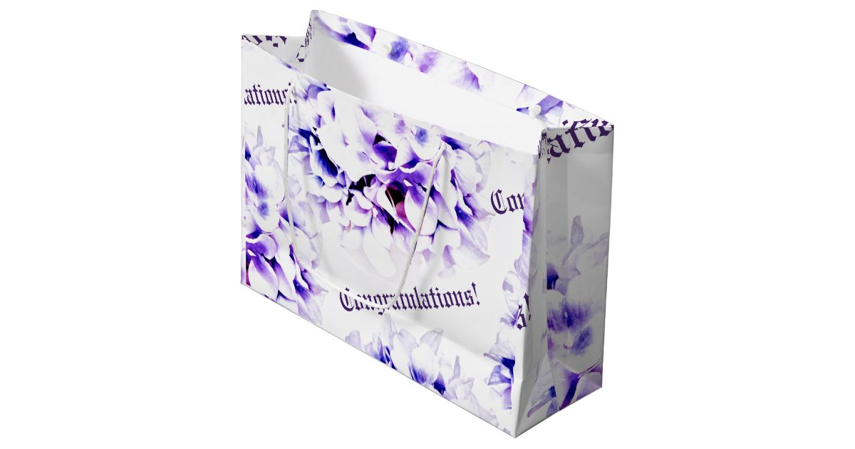 Elegant Violets Wedding Large Gift Bag | Zazzle