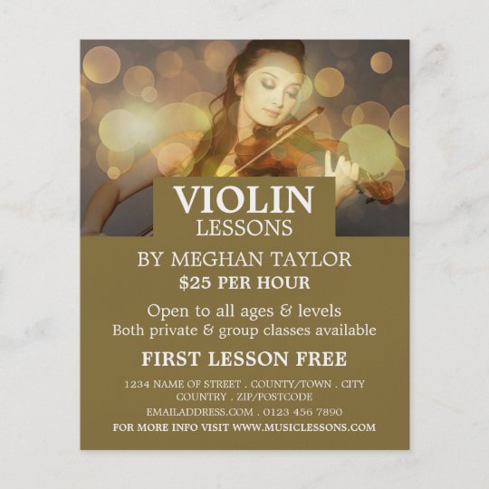 Elegant Violinist, Violin Lessons Advertising Flyer | Zazzle.com