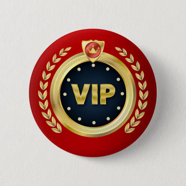 Elegant VIP Access Badge Pinback Button | Zazzle