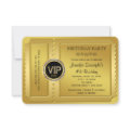 Elegant VIP Golden Ticket Birthday Party Invitation | Zazzle