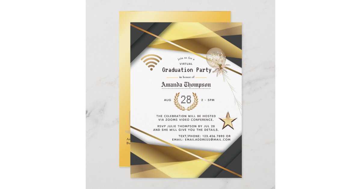Elegant Virtual Graduation Party Certificate Invitation | Zazzle