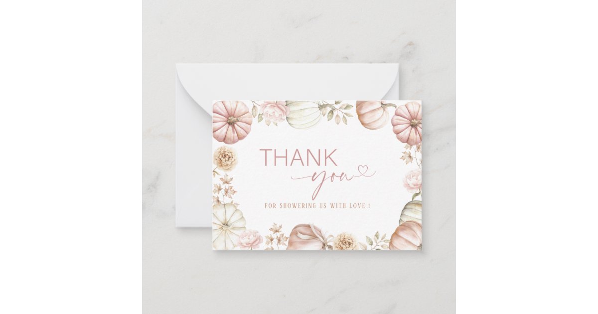 Elegant Watercolor A sweet little Pumpkin is on th Note Card | Zazzle