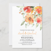 Elegant Watercolor Apricot Floral Invitation | Zazzle